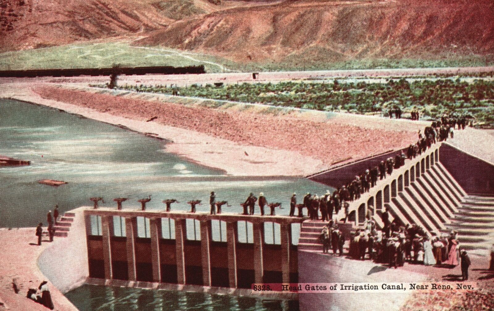 Vintage Postcard 1910's Head Gates Of Irrigation Canal Near Reno Nevada ...