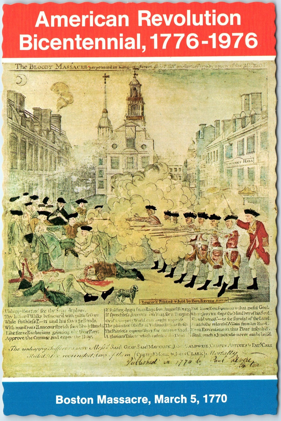 c1970s American Revolution Boston Massacre Paul Revere Bicentennial 4x6 ...