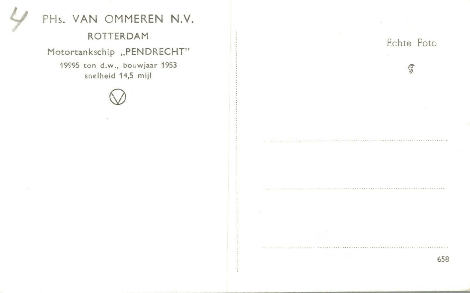 PHs Van Ommeren N.V. Rotterdam Pendrecht Cargo Ship RPPC 06.16 | Europe ...