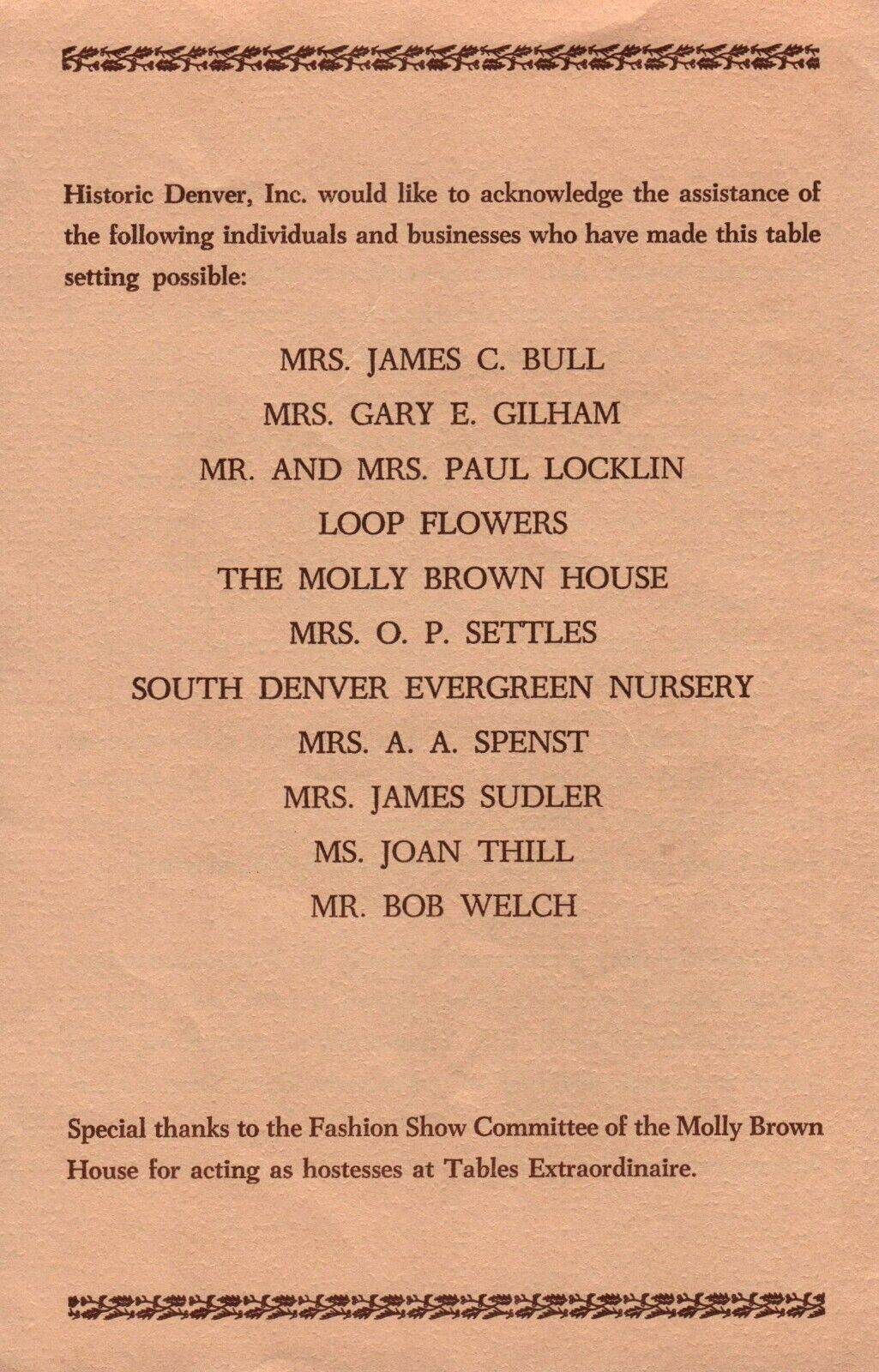 Victorian Christmas Menu Dinner Historic Denver Molly Brown House ...