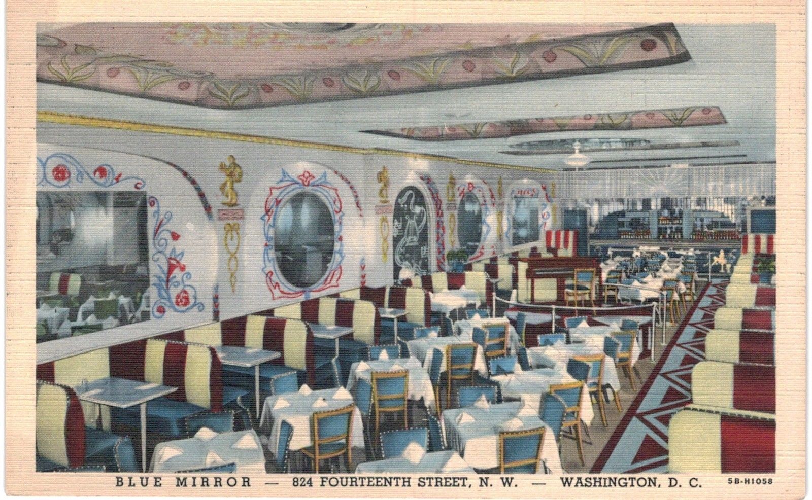 Washington DC Blue Mirror Restaurant Interior 824 Fourteenth Deco Linen ...