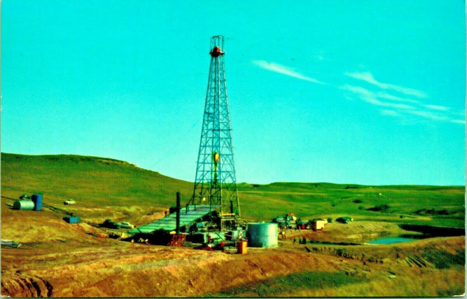 Öl Gut Derrick Williston Becken North Dakota ND Vtg Chrom Postkarte ...