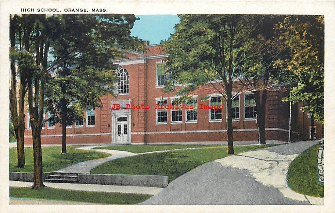 MA, Orange, Massachusetts, High School Building, Exterior View,Tichnor ...