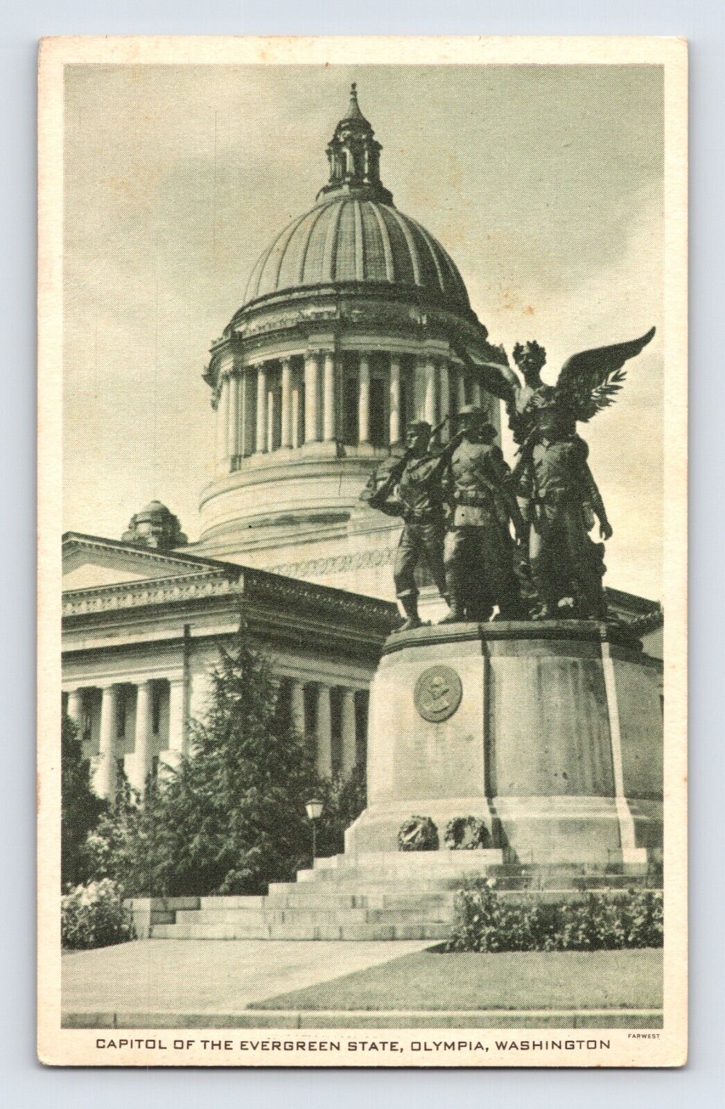 Postcard Washington Olympia WA State Capitol Building Military 1940s ...