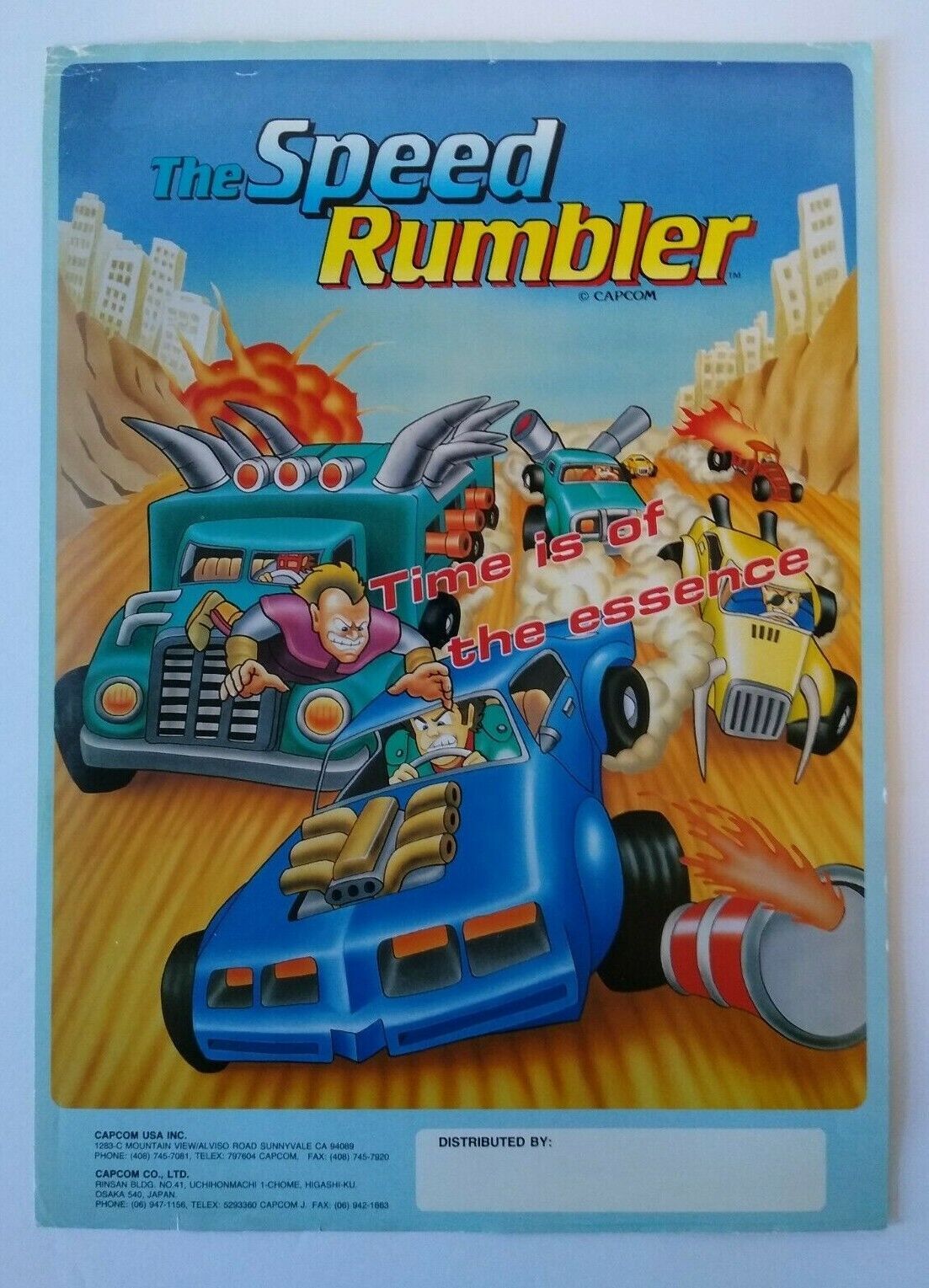 The Speed Rumbler Arcade FLYER 1986 Original Retro Video Game Art Print ...