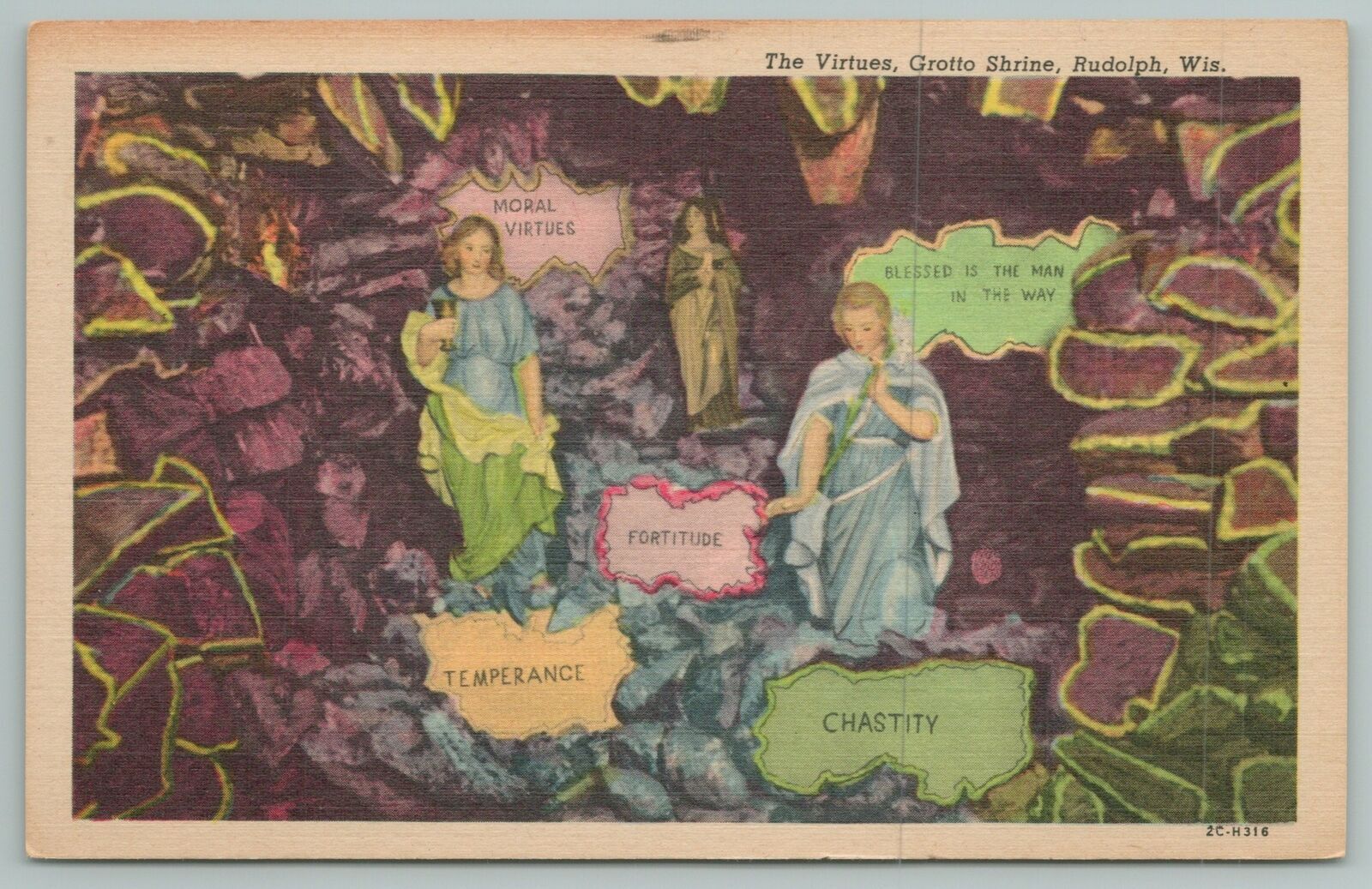 Rudolph Wisconsin ~ las virtudes en gruta santuario ~ POSTAL ANTIGUA ...