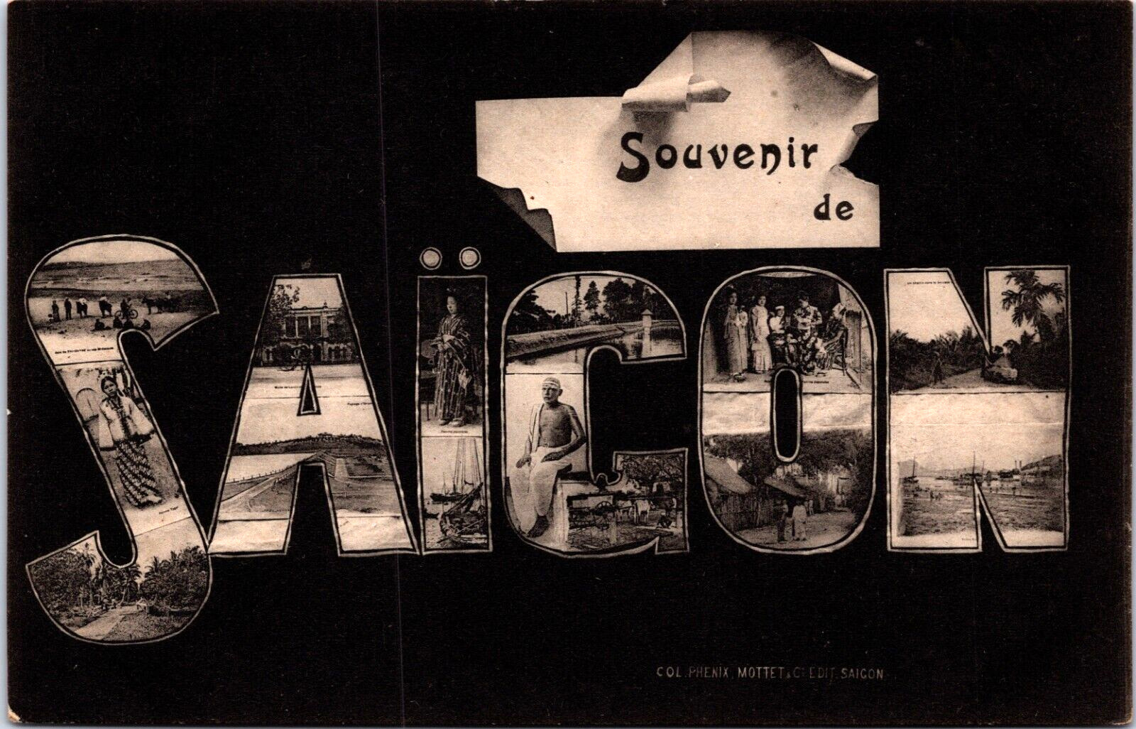 Vietnam Cochinchina Souvenir de Saigon Vintage Postcard 09.61 | Asia ...