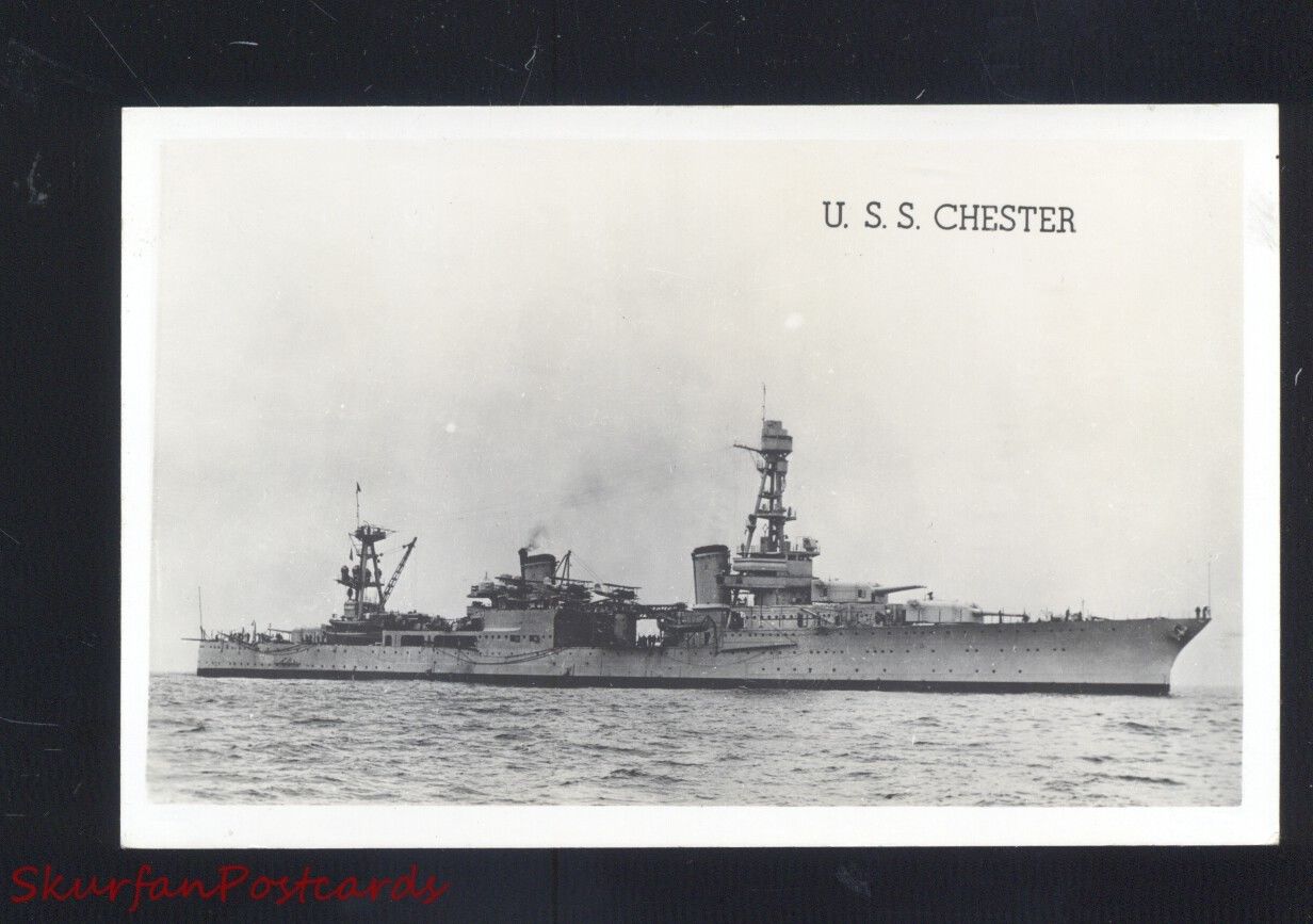 Rppc U.S. Navy Warship USS Chester Military Vintage Real Photo Postcard ...