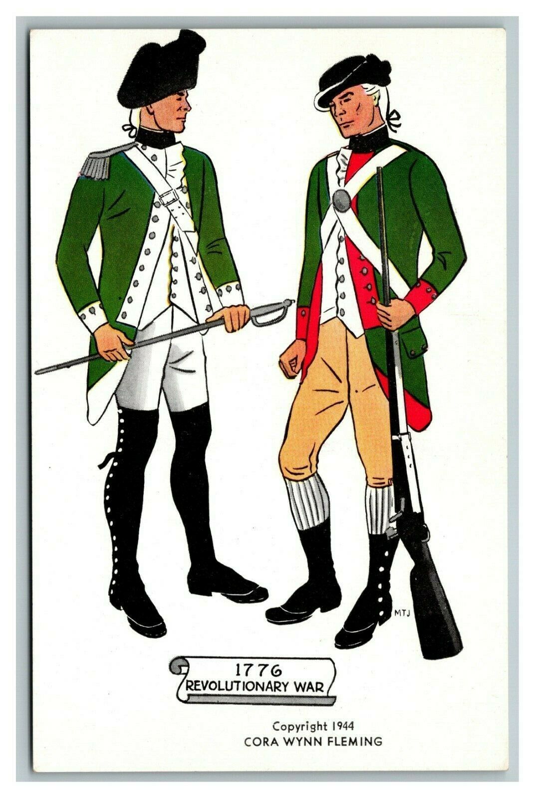 Vintage 1944 Military Postcard Cora Wynn Fleming Set Soldier Uniform ...