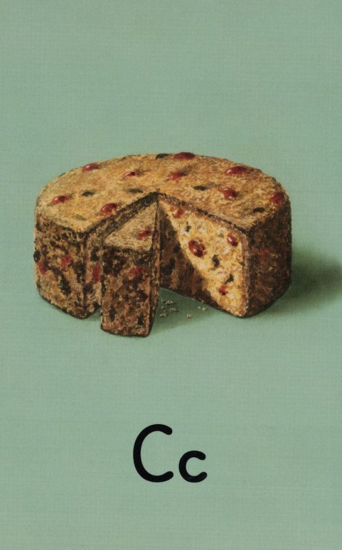 C is for Cake Fruit Slice Ladybird Old Book Alphabet Childrens Postcard ...