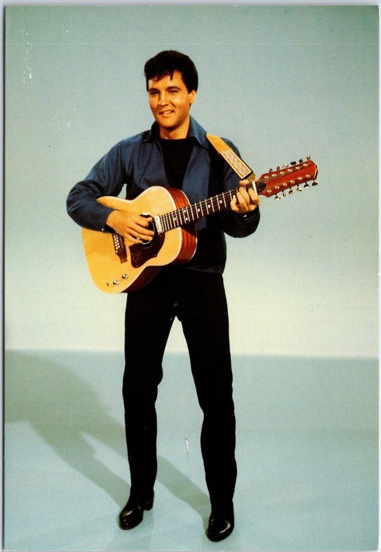 Vintage Continental Sized Postcard Full Frontal of Elvis Presley With ...