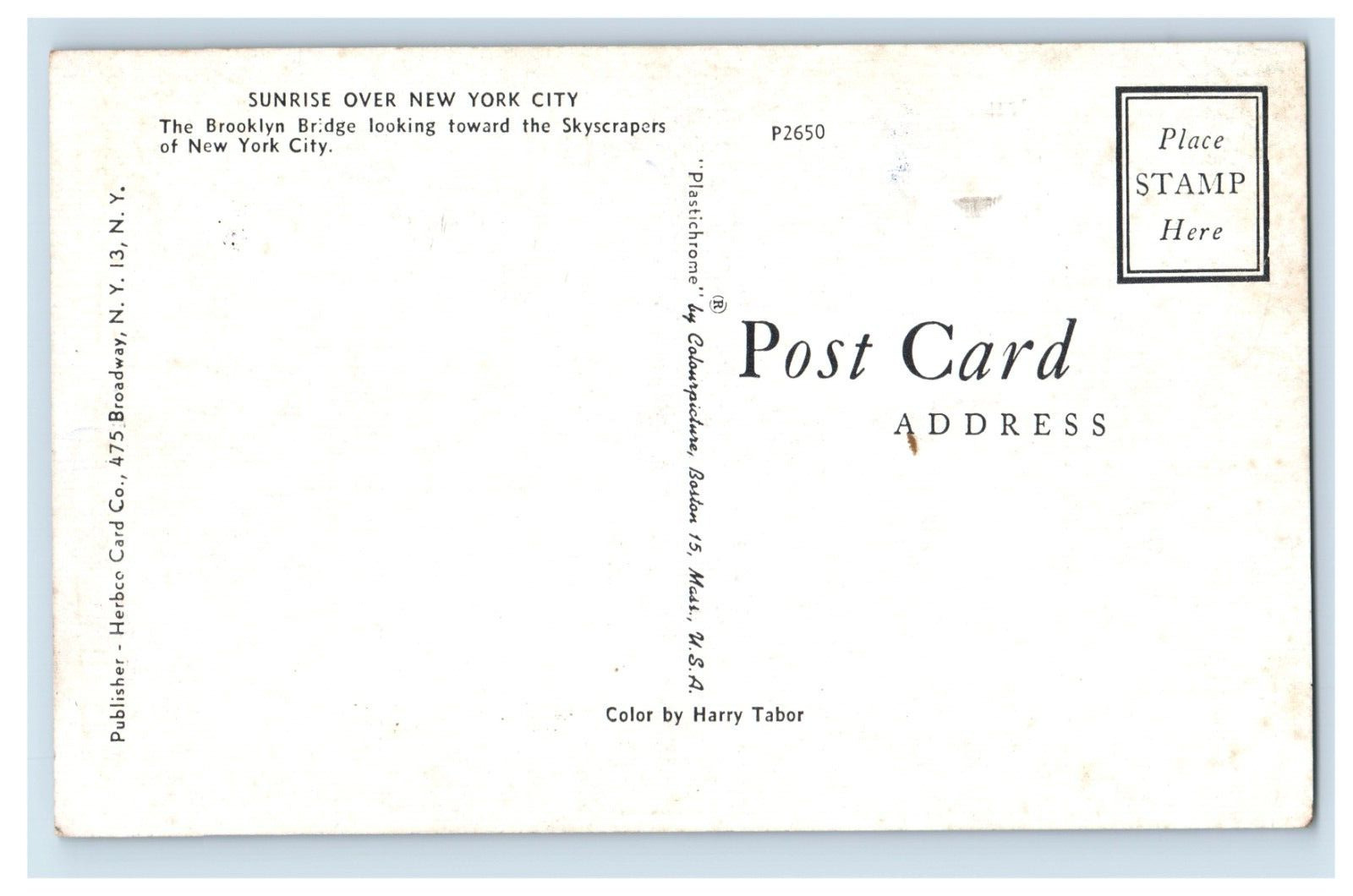 Vintage Sunrist Bridge Downtown New York City New York. Postcard P145E ...