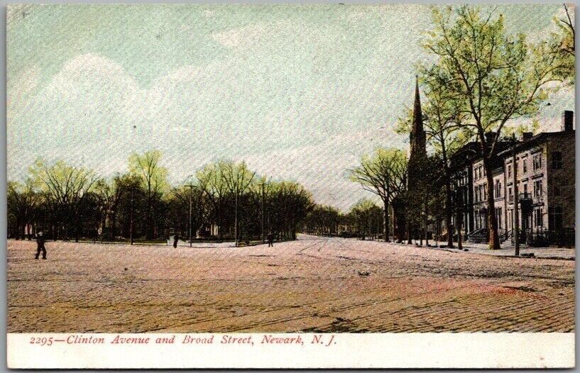 Vintage NEWARK, New Jersey Postcard CLINTON AVE & BROAD STREET view UDB ...