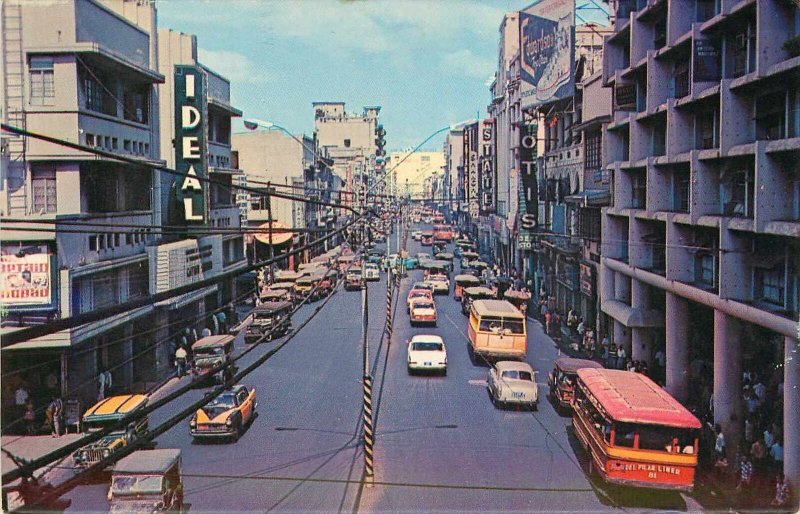 Postcard Phillipines Rizal Avenue Manila Aerial View Street View ...