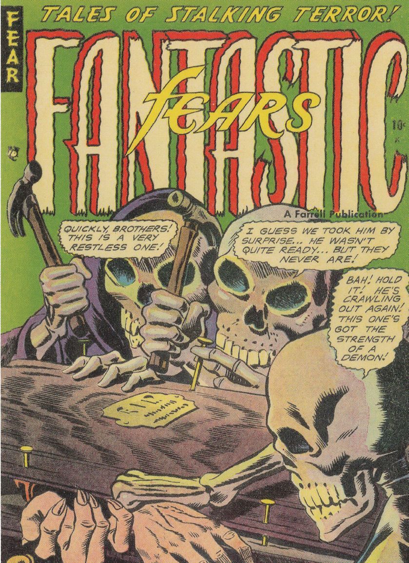 Fantastic Fears 1950s Horror Comic Book Skeleton Buried Alive Postcard ...