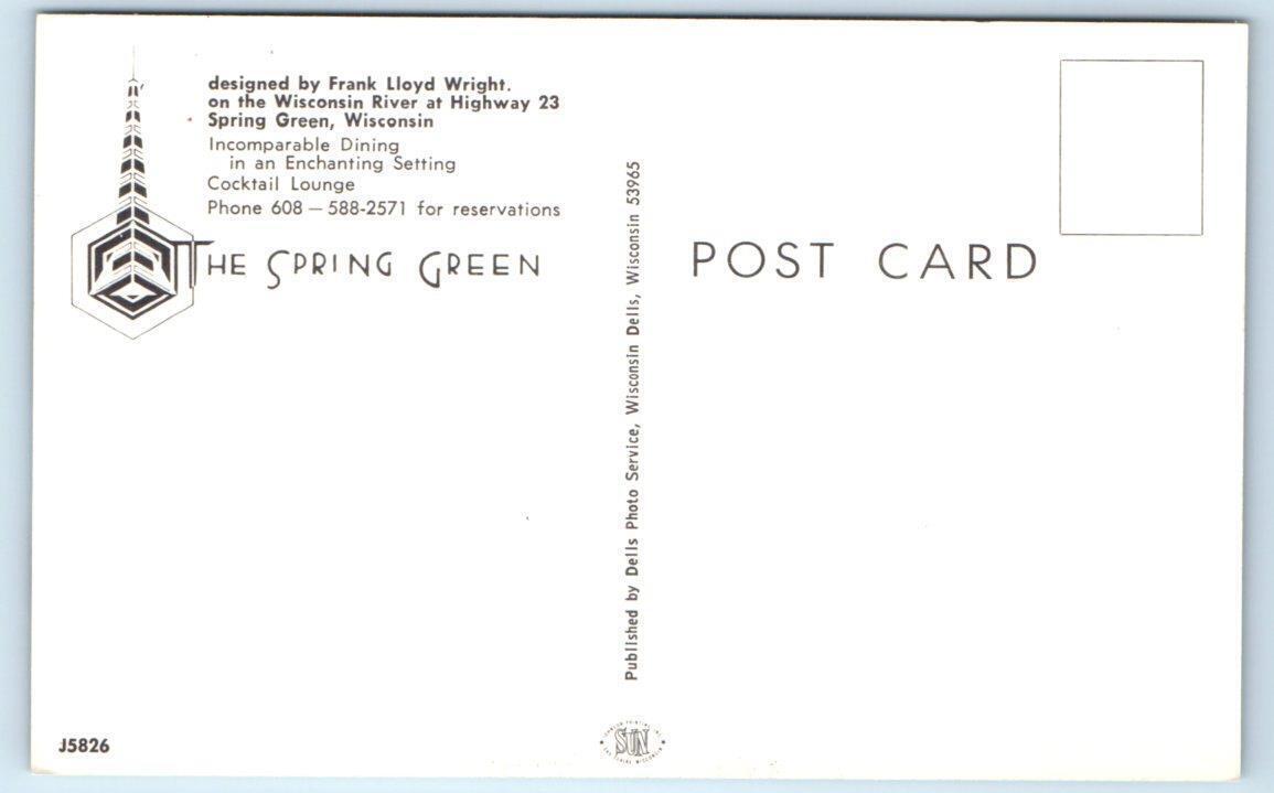 SPRING GREEN RESTAURANT, WI Wisconsin ~ FRANK LLOYD WRIGHT Design ...