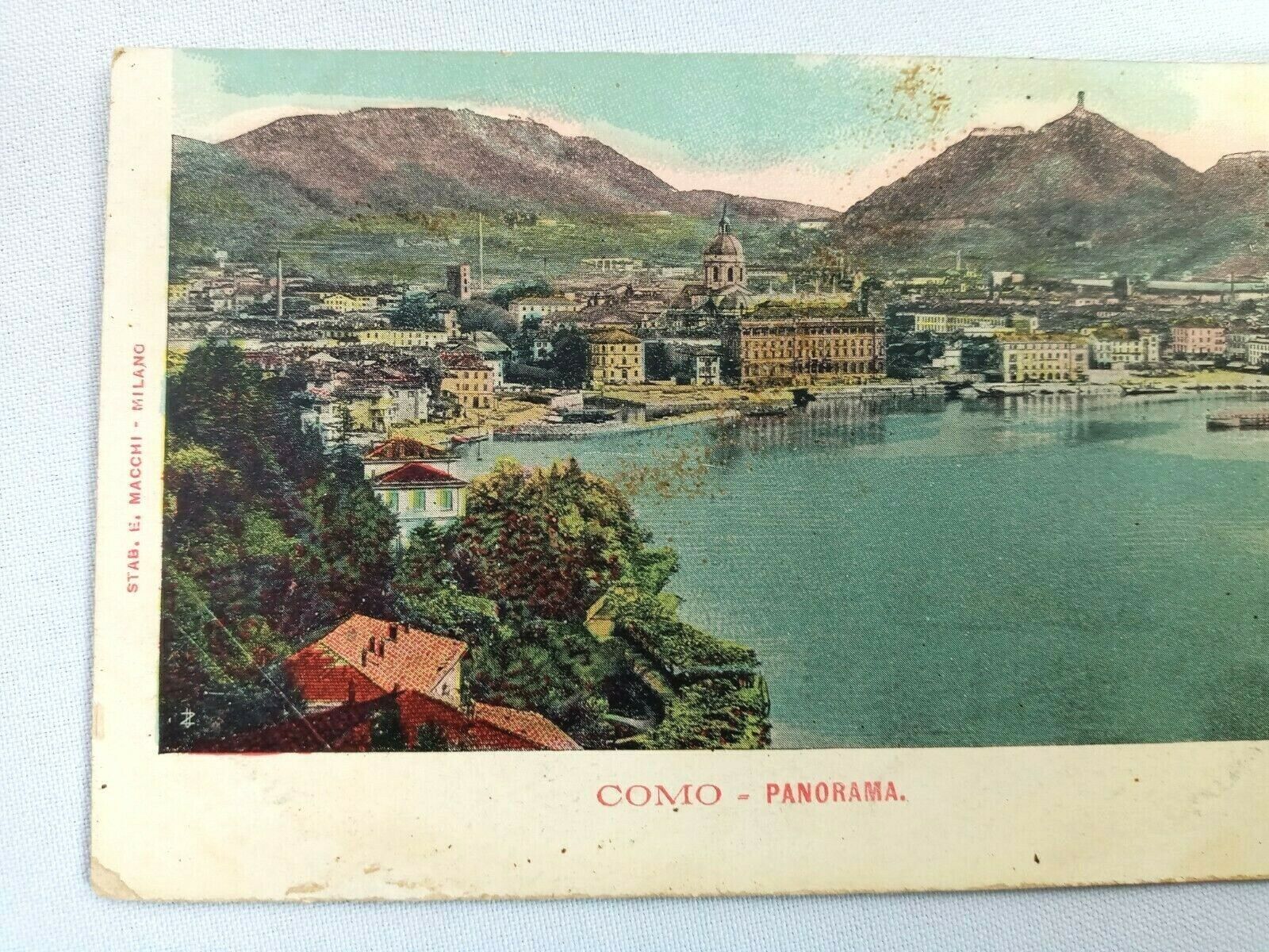 Vintage Postcard Como Panorama Milano Italy Town and Water Scene ...