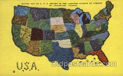 Map of USA Map 1955 crease through center and top left edge, postal ...
