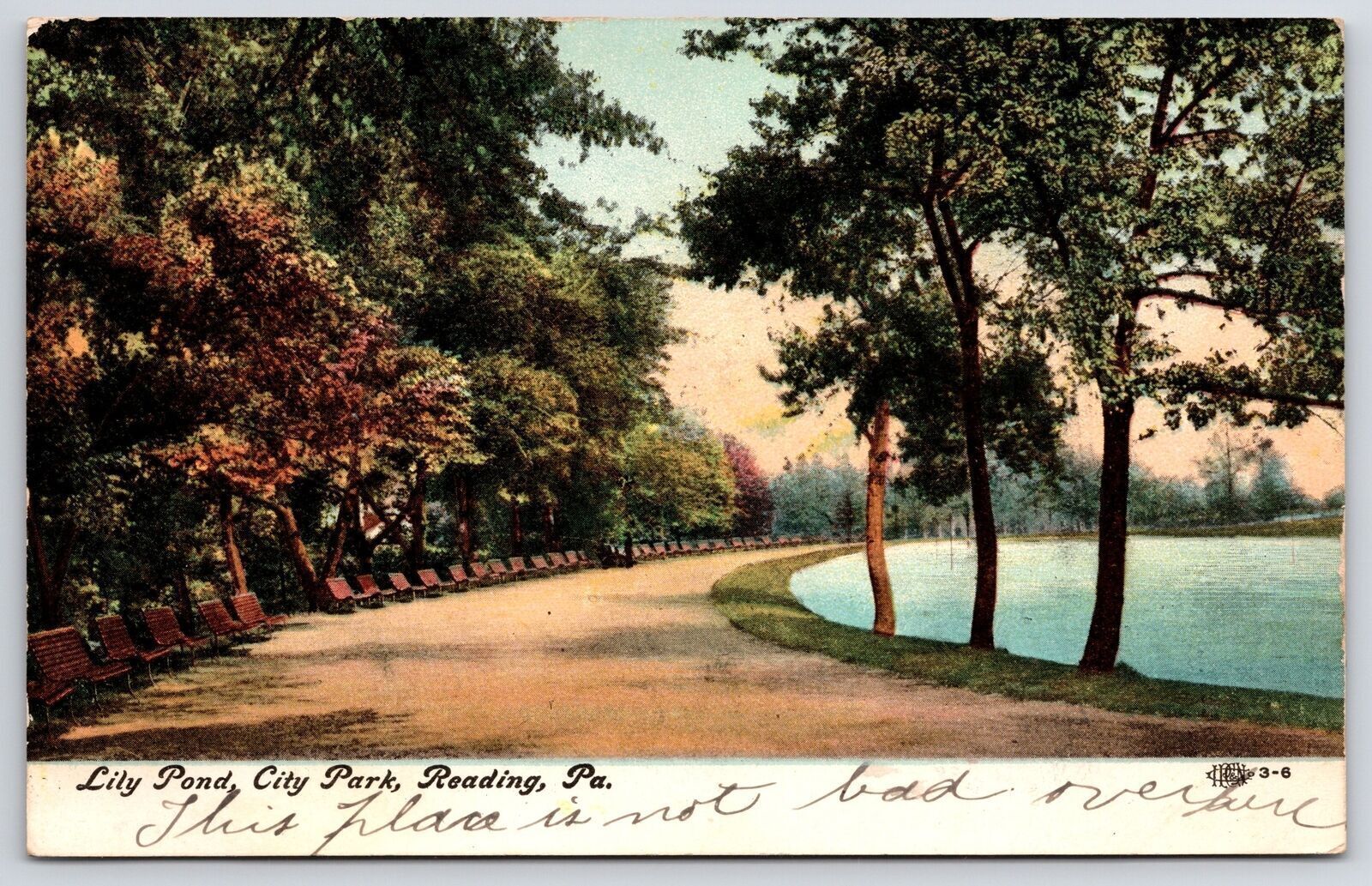 1908 Lily Pond City Park Reading Pennsylvania Boardwalk & Park Posted ...