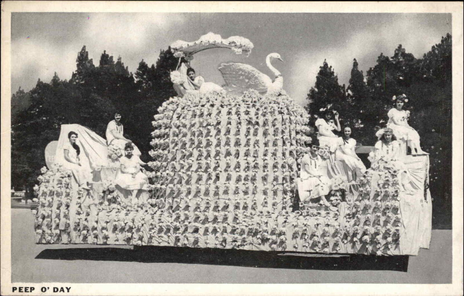 LOS ANGELES CA Knights Templar Parade Electric Float Peep O' Day Old PC ...