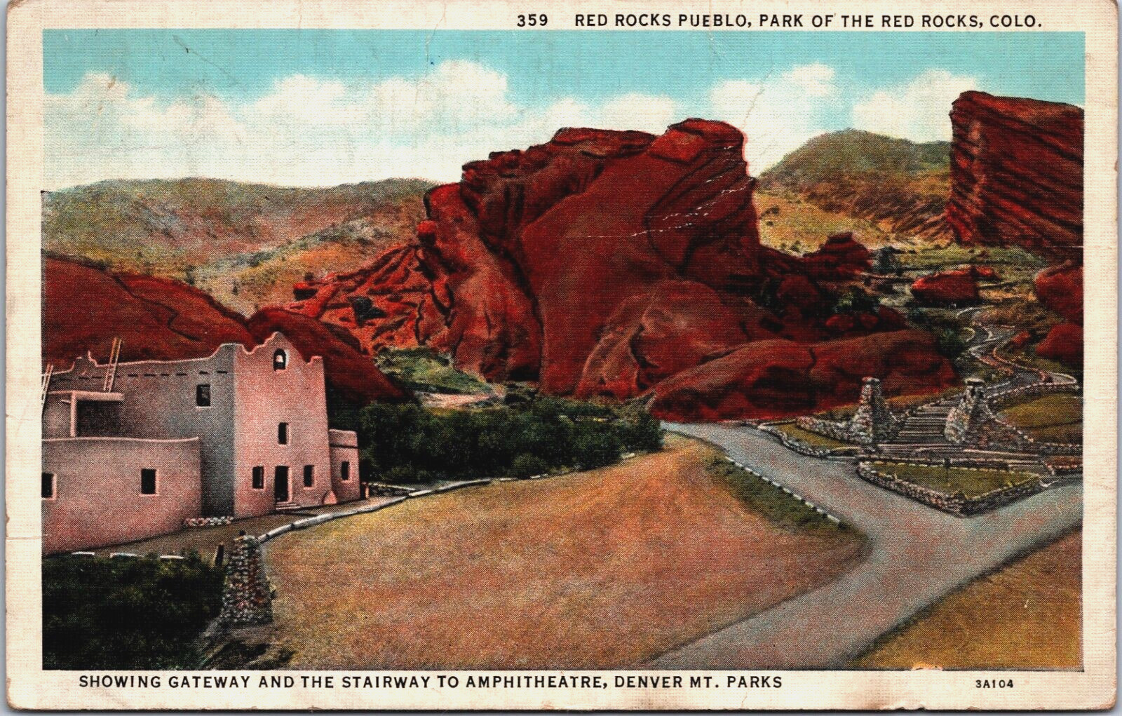 Red Rocks Pueblo Park Of The Red Rocks Colorado Vintage Postcard C120 ...
