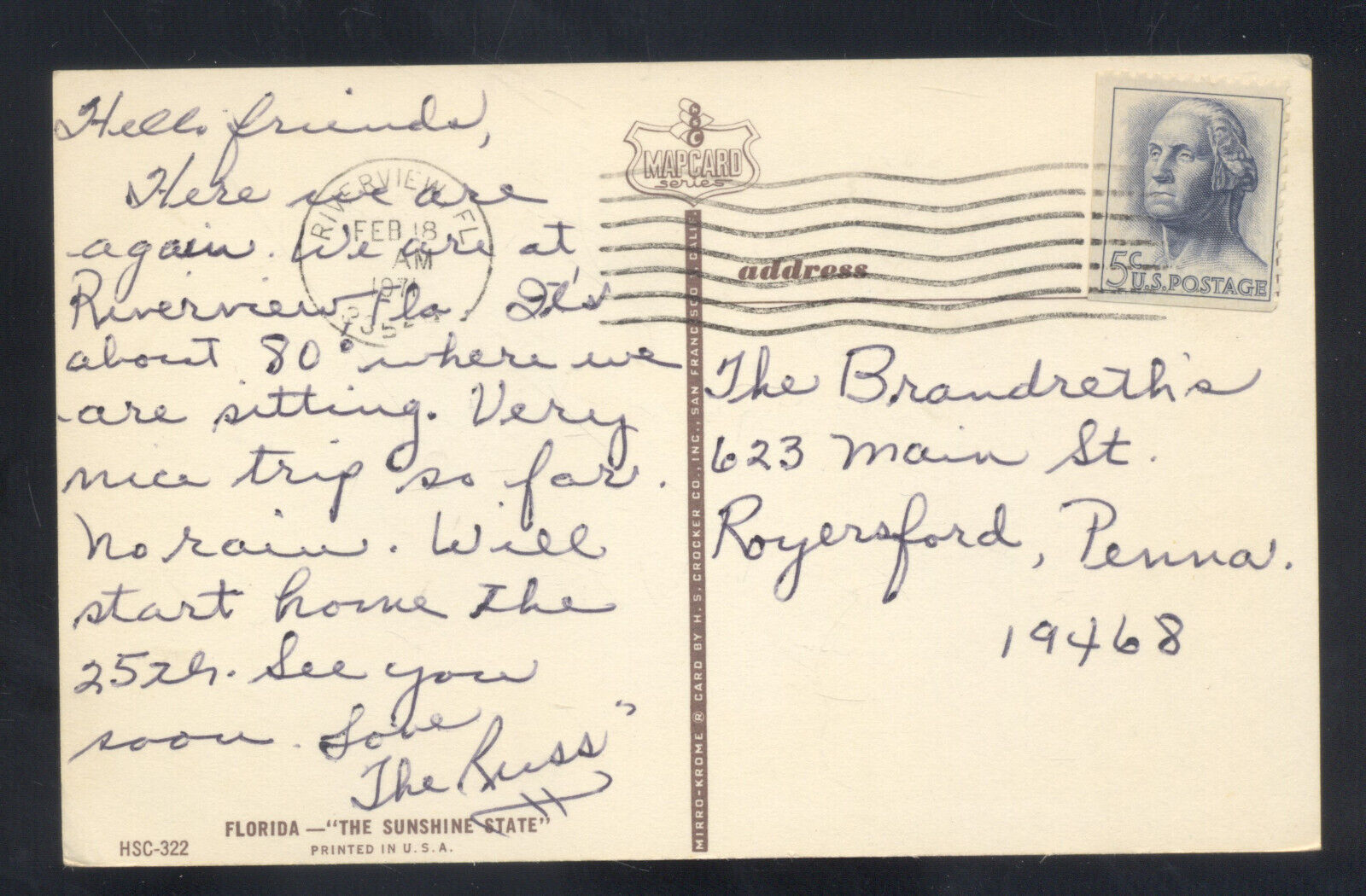 This IS Florida the Sunshine State State MAP Vintage Postcard | United ...