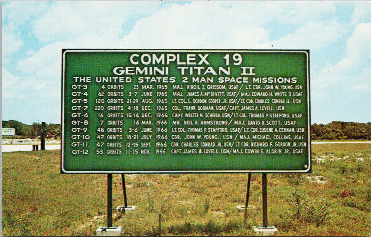 NASA John F. Kennedy Space Center Cape Kennedy FL Gemini Titan Sign ...