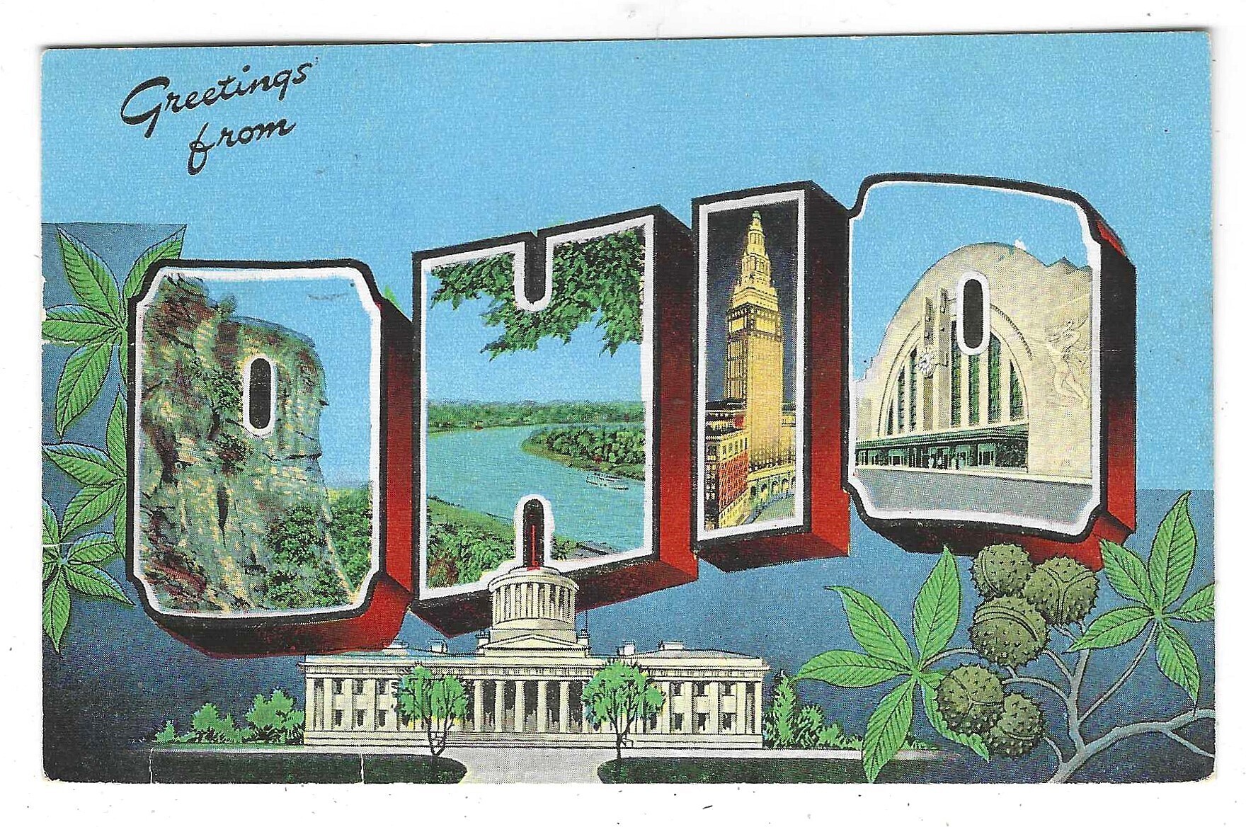 Large letter, Greetings from Ohio, linen, postcard | United States ...