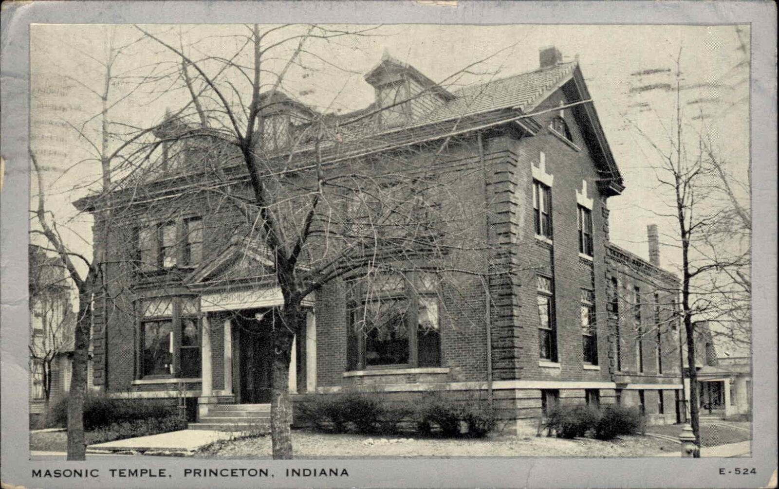 Princeton Indiana IN Masonic Temple Masons Fraternal Vintage Postcard ...