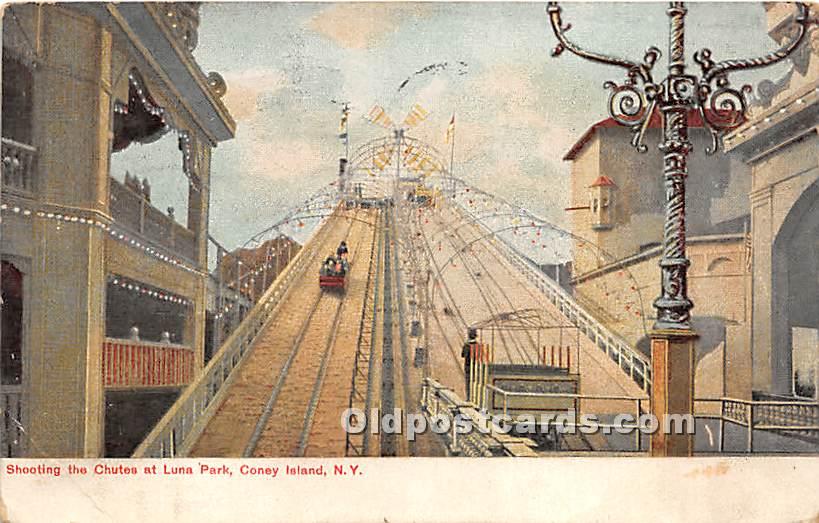 Shooting the Chutes at Luna Park Coney Island, NY, USA Amusement Park ...