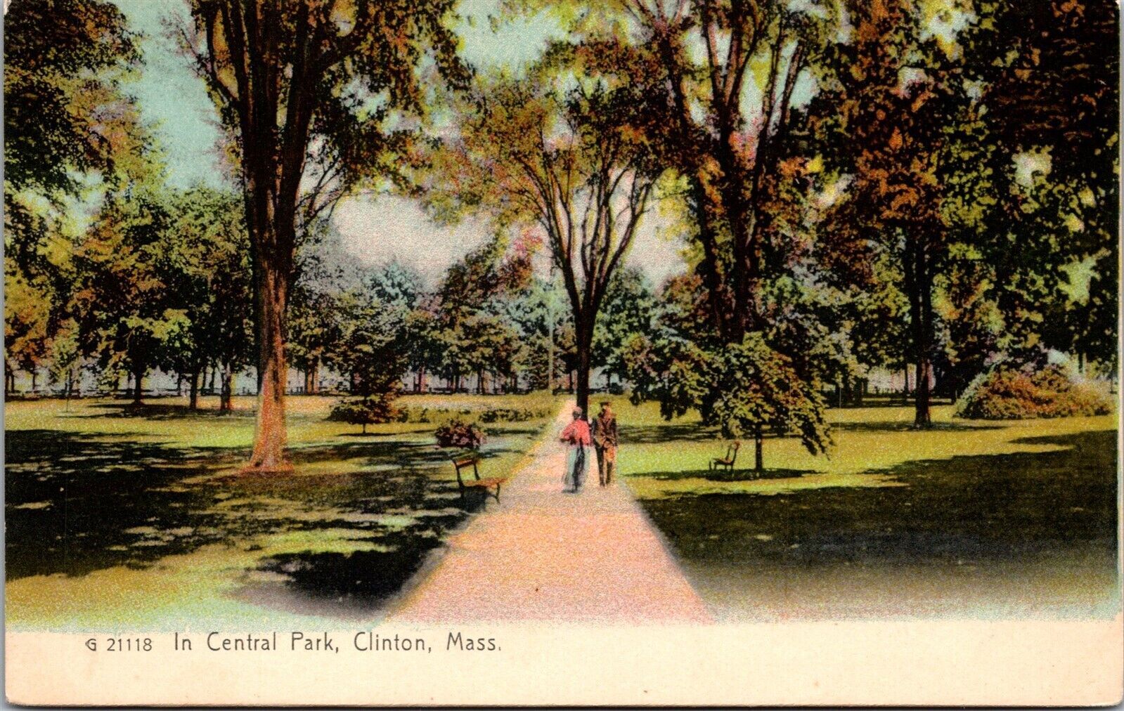 Vtg Clinton Massachusetts MA Central Park pre-1908 Unused Old View ...