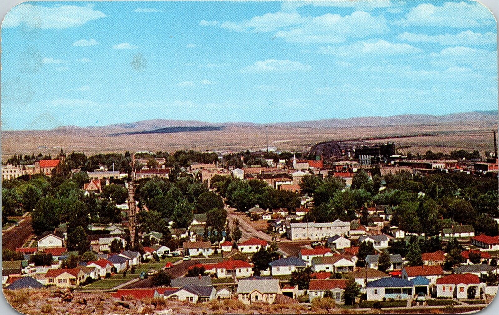 Panorama Rawlins Monument Hill Cattle Oil Metro Wyoming WY Postcard UNP ...