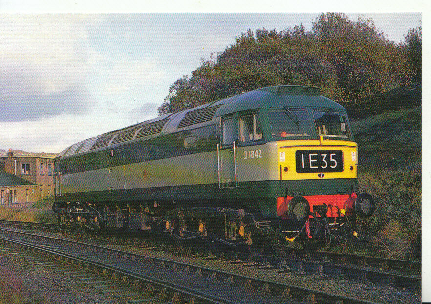 Railway Postcard - Train - Class 47 No. D1842 - At Keighley - 1989 ...