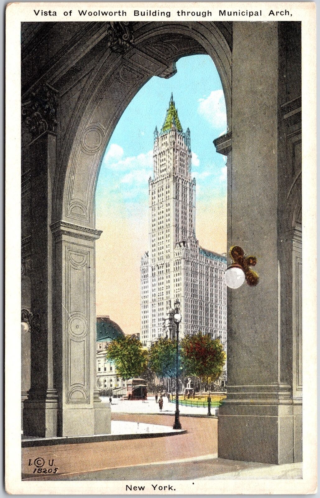 Vista Of Woolworth Building Through Municipal Arch New York City NYC ...