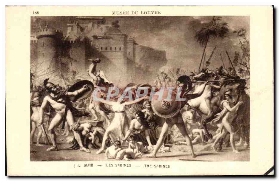 Old Postcard Musee Du Louvre David The Sabine | Topics - Fine Arts ...