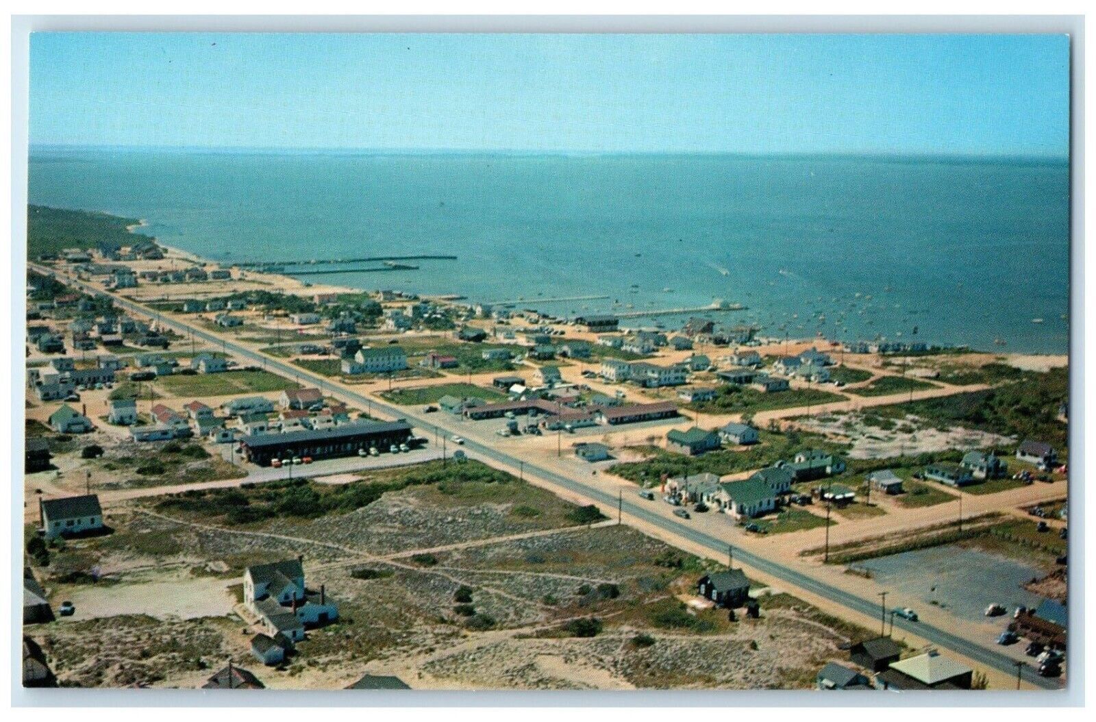 c1950's Aerial View Of Dewey Beach From Air Rehoboth Bay Delawar DE ...
