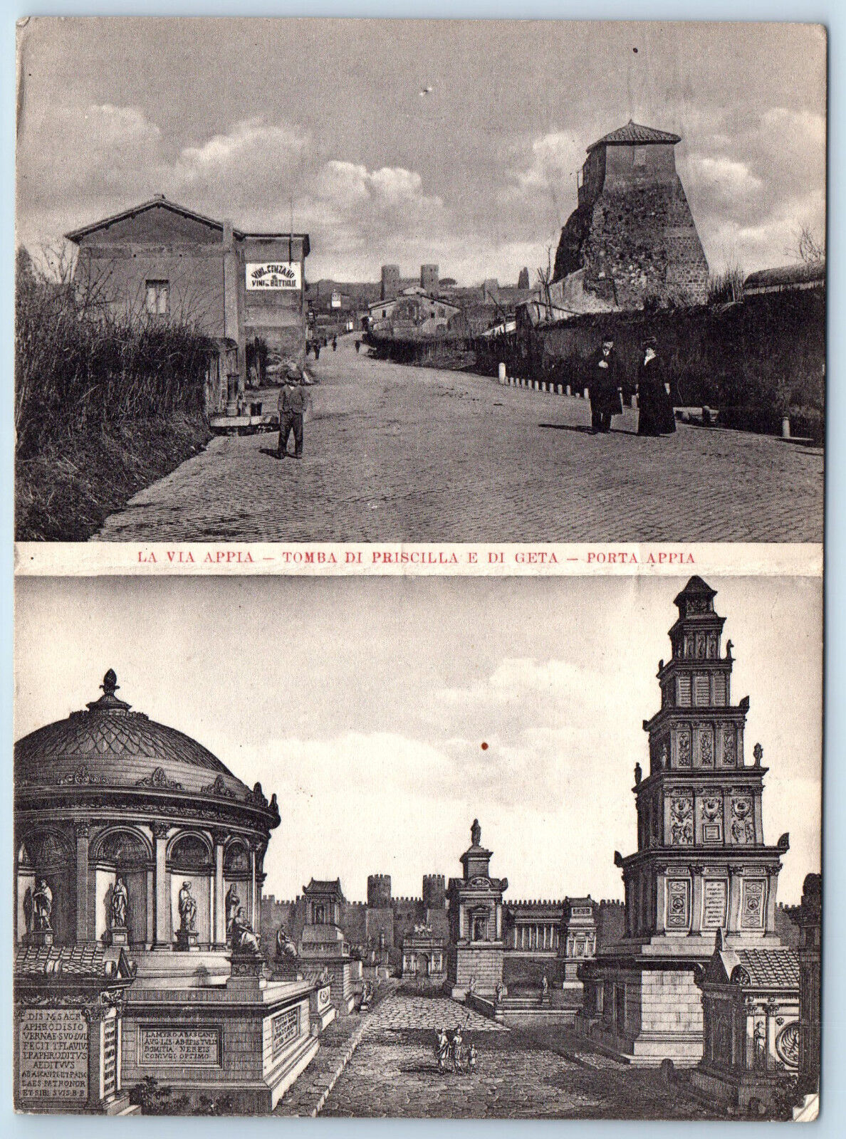 Appian Way Italy Postcard Tomb of Priscilla and Geta Porta Appia c1910 ...