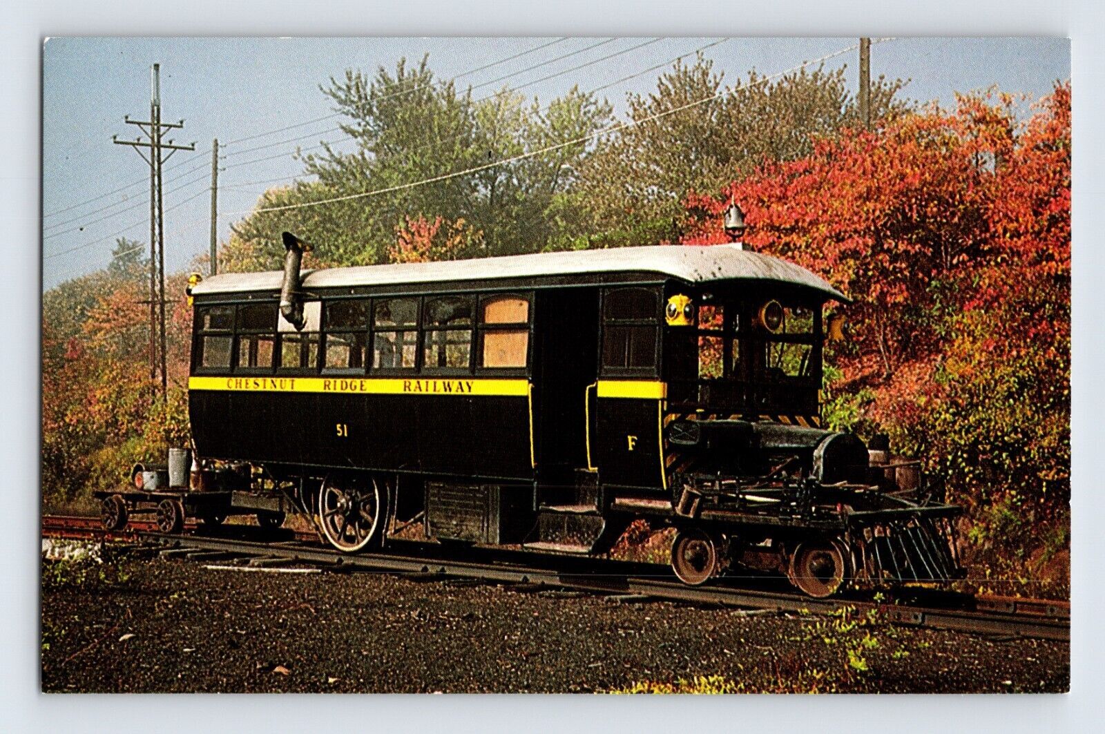Postcard Railroad Train Chestnut Ridge Mack Rail Bus Model AB 1970s ...