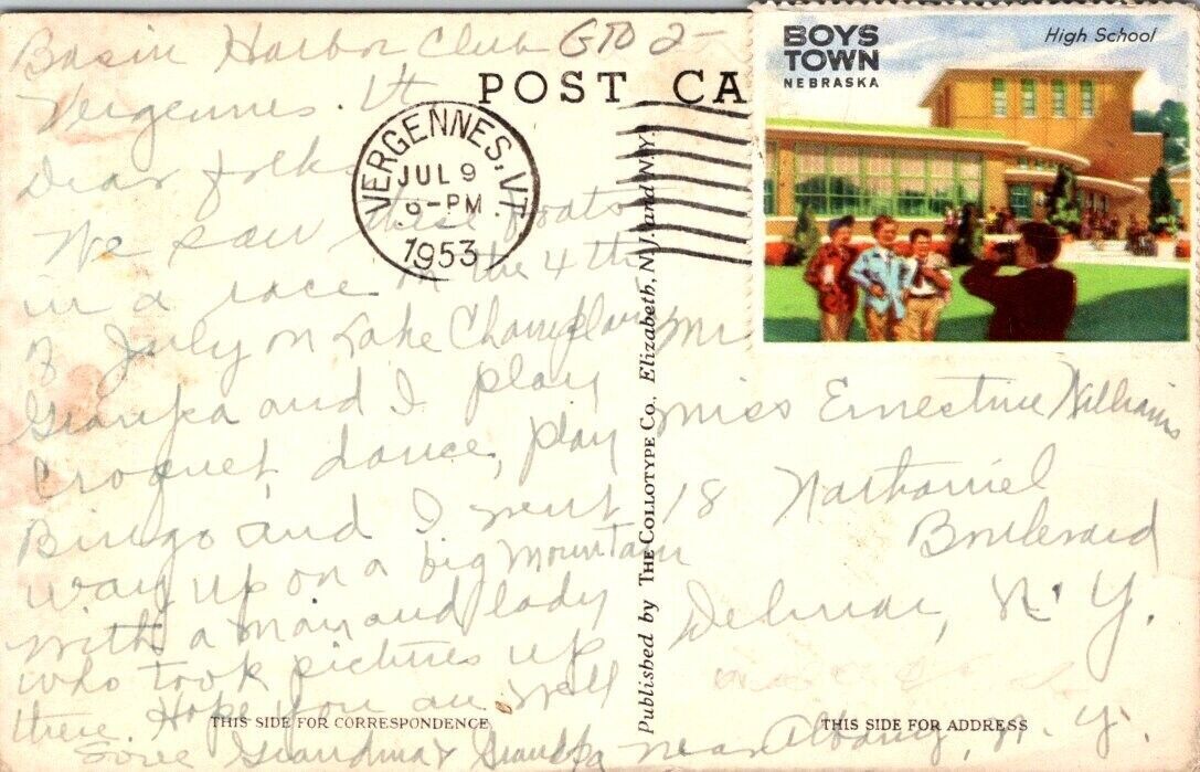 Vintage Vermont Postcard - Basin Harbor - Adirondaks | United States ...