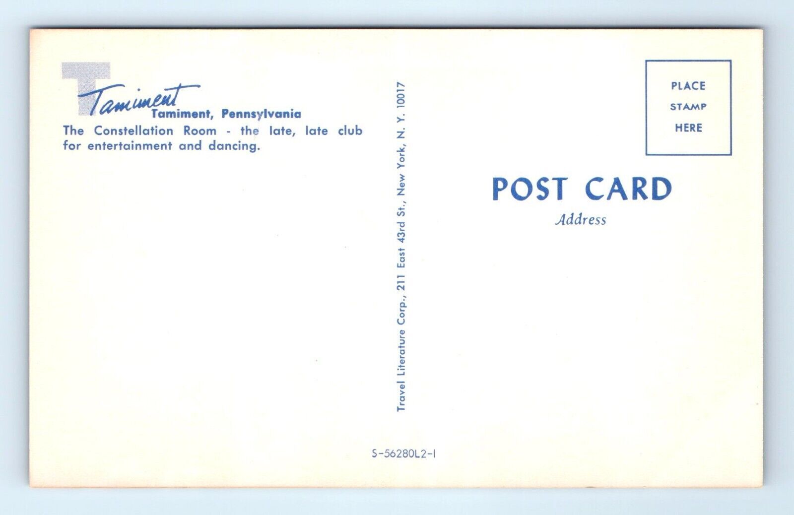 Constellation Room Night Club Tamiment PA Postcard | United States ...