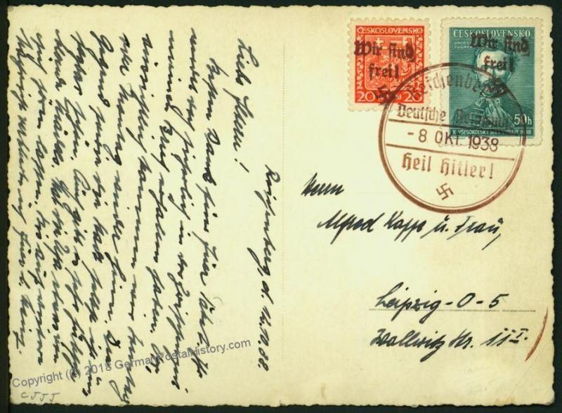 3rd Reich Germany Czech Invasion Sudetenland Mi134 50 Fuegner ...