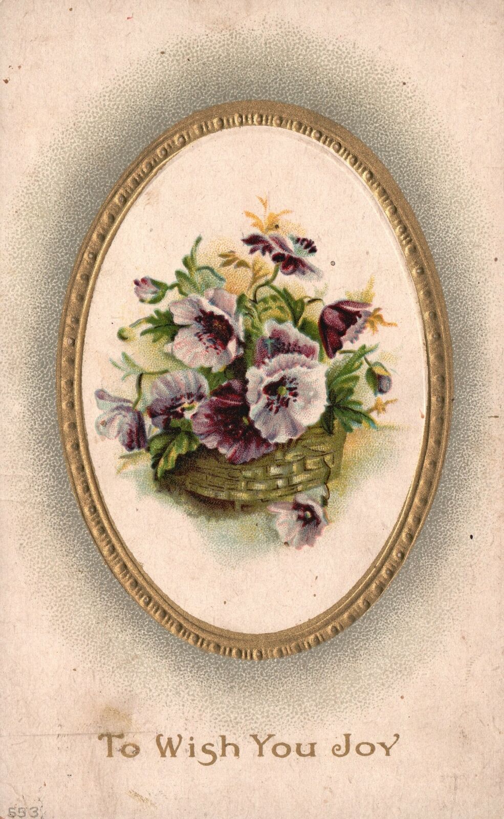 Vintage Postcard 1913 To Wish You Joy Flower Basket Best Wishes ...