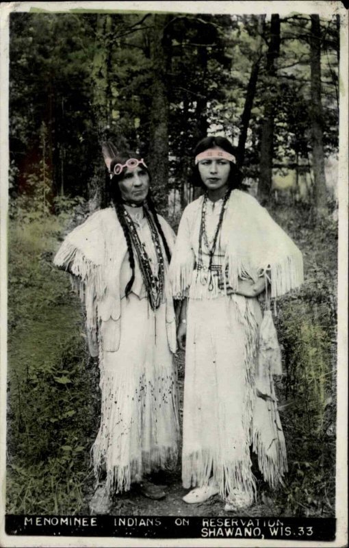 Shawano WI Menominee Native Americfan Indian Women Real Photo Postcard ...