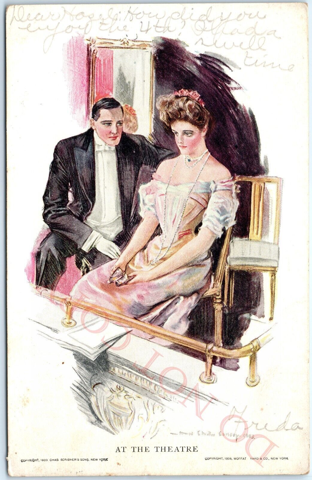 1906 Theatre Howard Chandler Christy Art PMC PC Chas Scribner Moffat ...