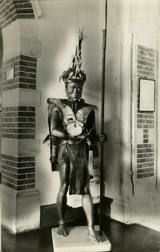 indonesia, BORNEO KALIMANTAN, Armed Dayak Warrior (1942) RPPC Museum ...