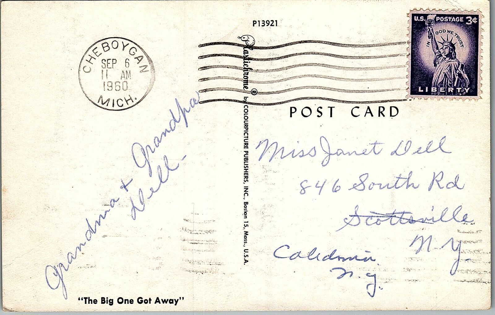 Vintage Gaylord Mich SEA Shell City Huge Fish Canoe Exaggerated ...