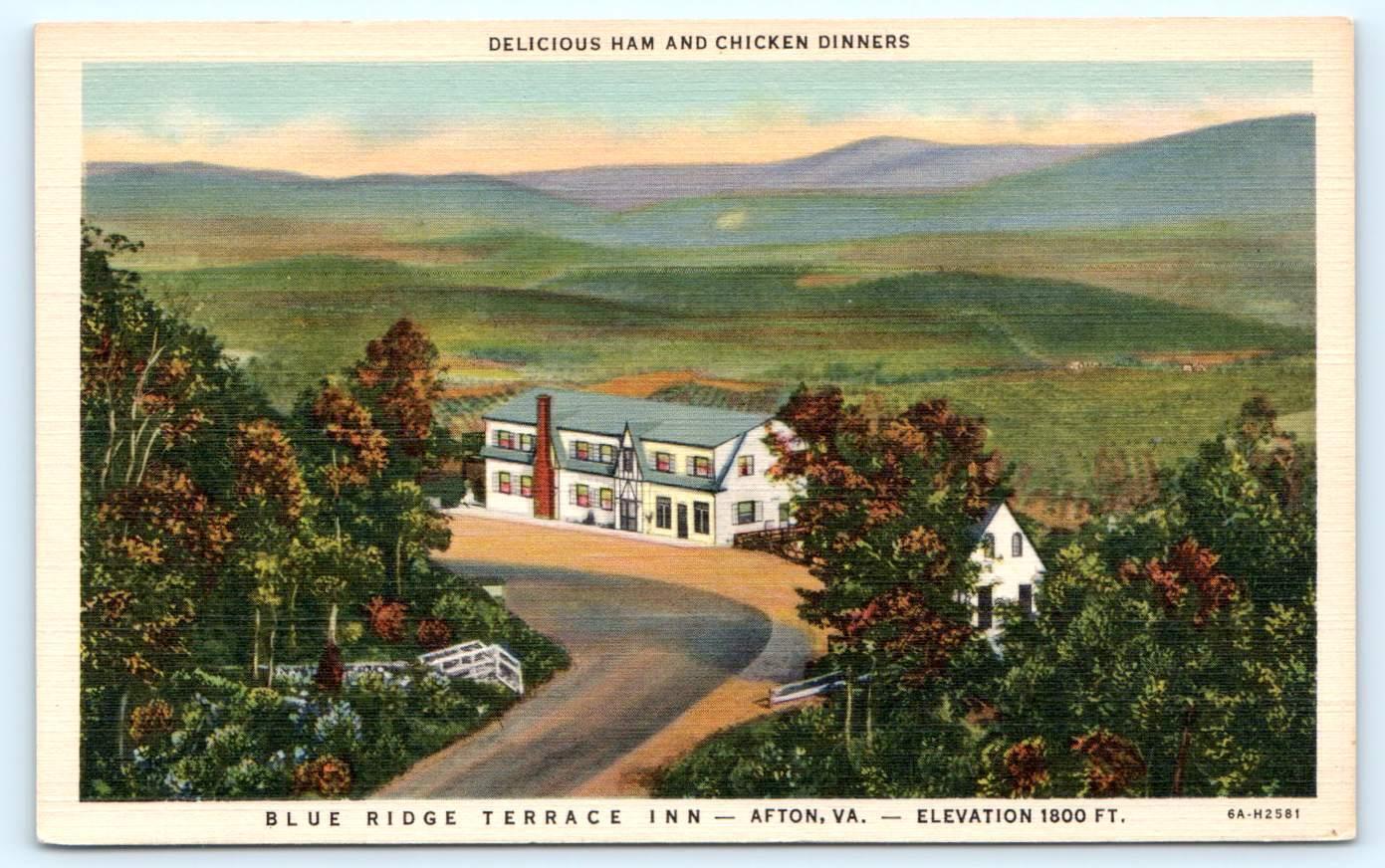 2 Postcards AFTON, Virginia VA ~ Roadside BLUE RIDGE TERRACE INN ...
