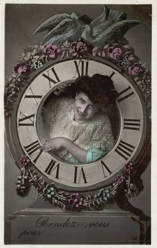 Vintage Postcard 1920's Rendez Vous Pour Beautiful Victorian Lady in ...