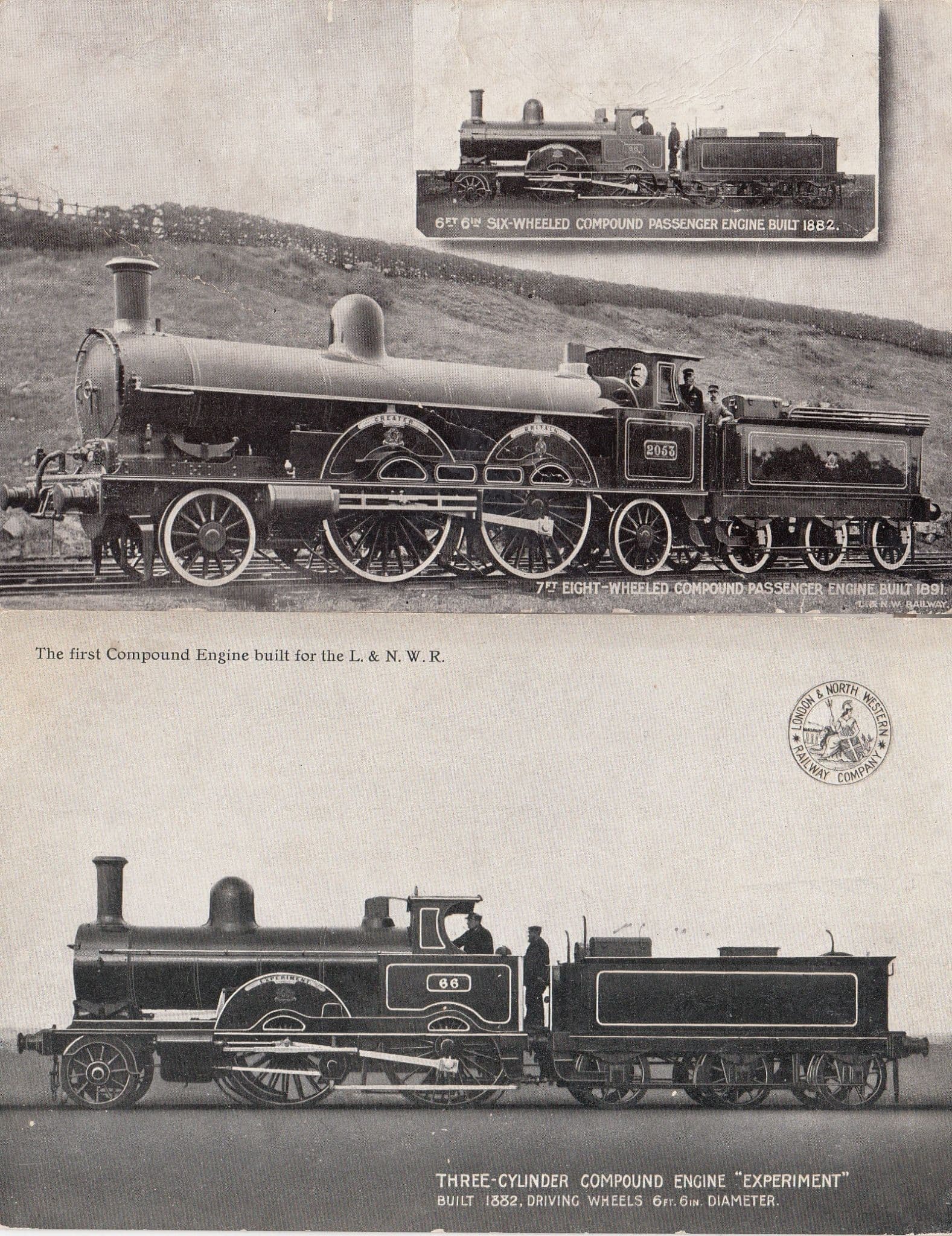 LNW Three Cylinder Compound Engine Experiment + Bonus Train Postcard ...