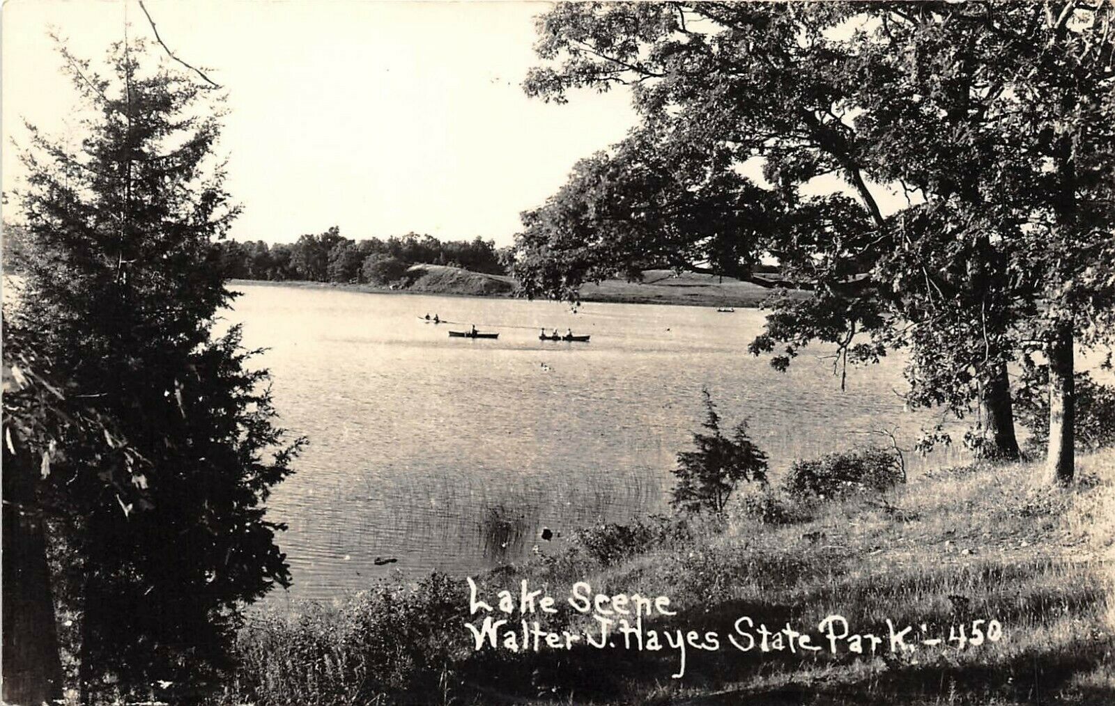 Onsted Michigan 1920 RPPC Real Photo Postcard Lake Scene Walter Hayes ...